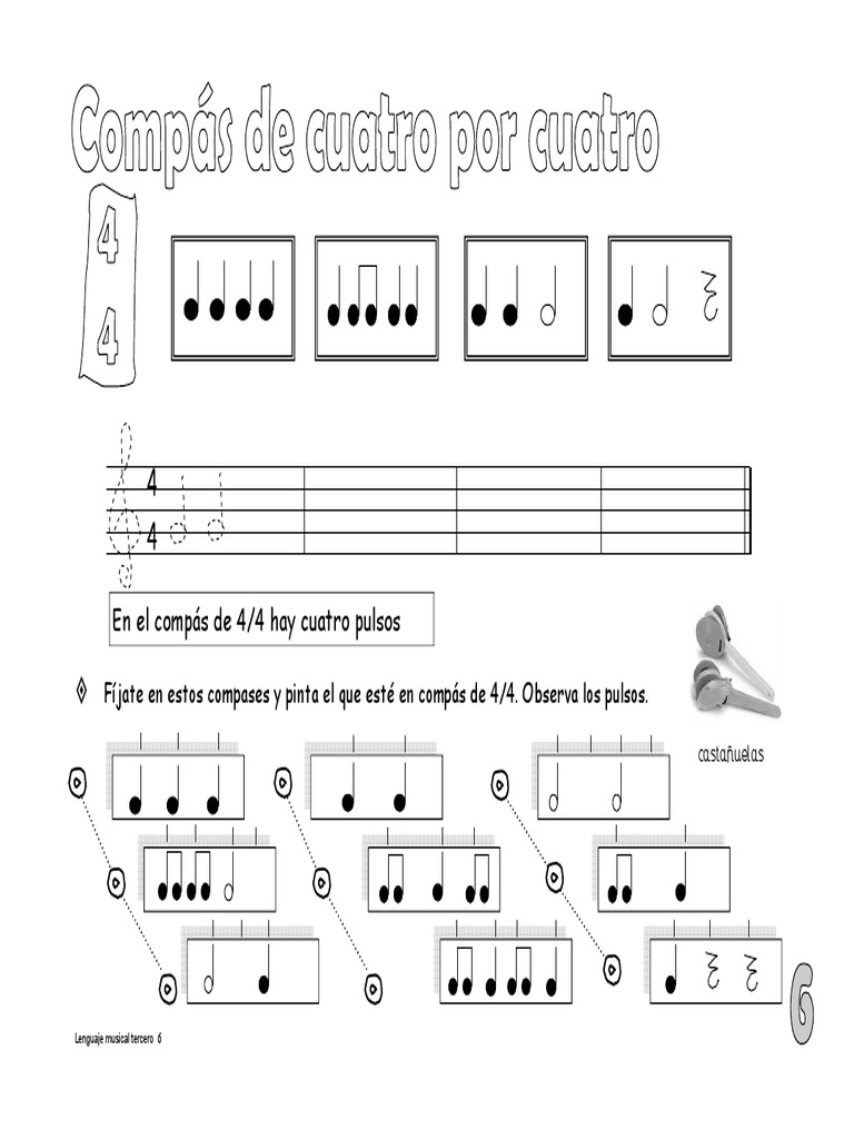 Compases de 4/4 para niños | PDF