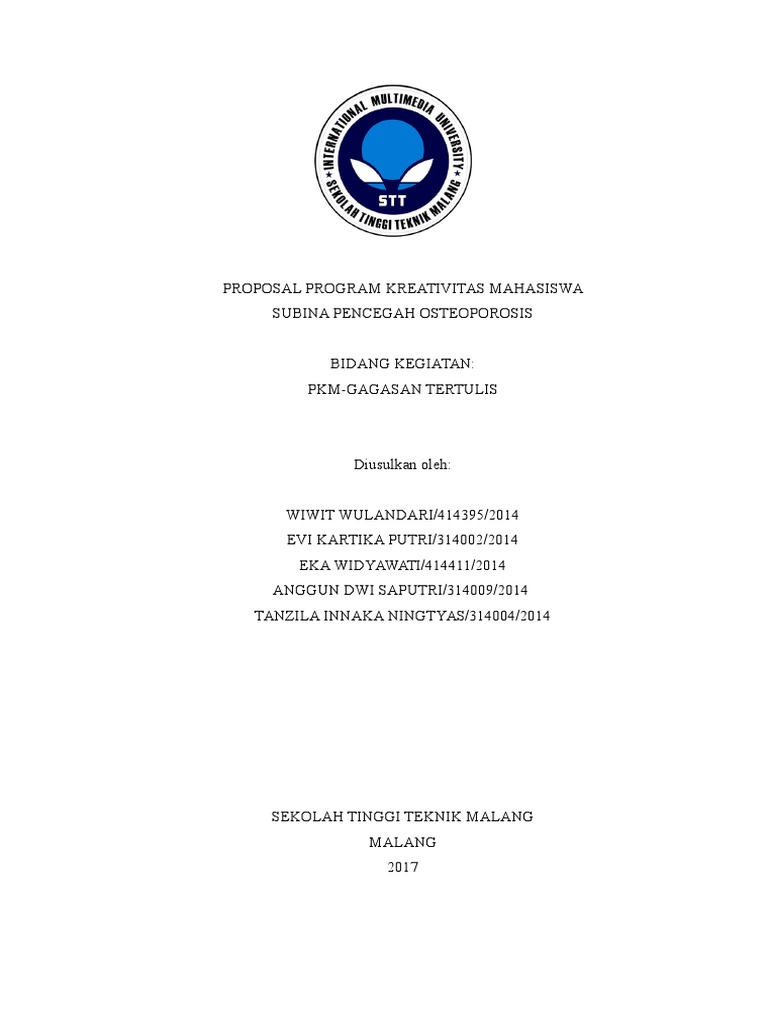 Proposal Program Kreativitas Mahasiswa-1 | PDF