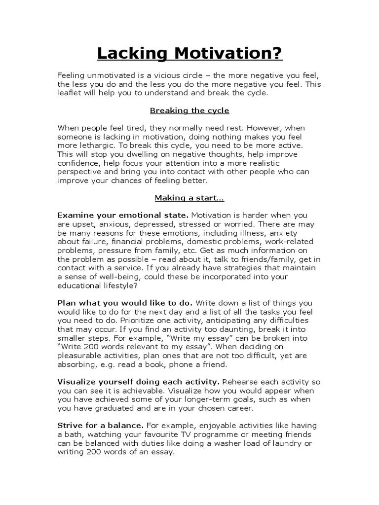 Overcoming Lack of Motivation: A Guide to Developing Intrinsic ...