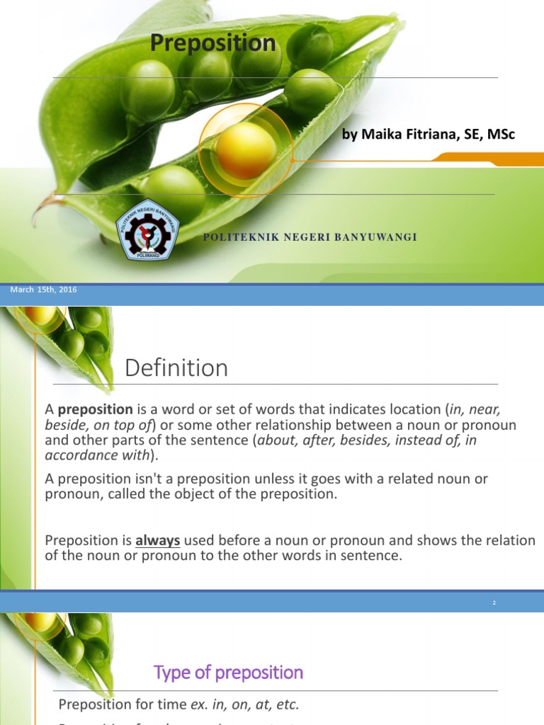 UNIT 1 Preposition | PDF | Preposition And Postposition | Pronoun