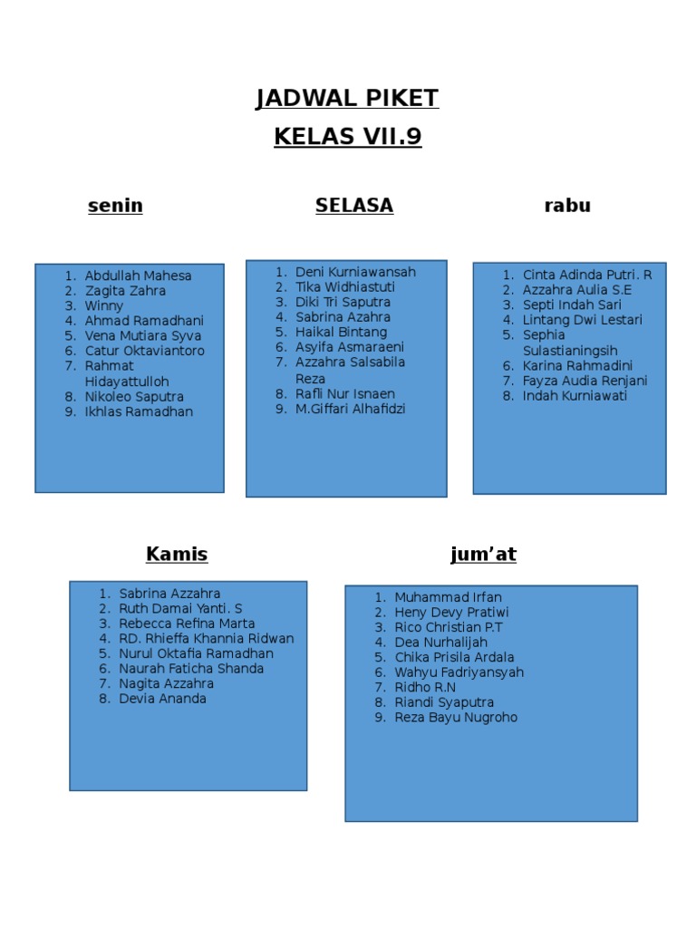 Jadwal Piket Septi | PDF