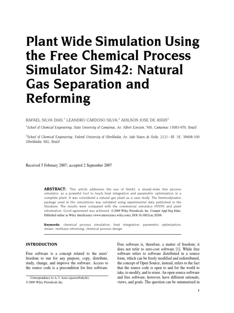 Sim42: Natural Gas Process Simulation | PDF | Fossil Fuels | Natural Gas