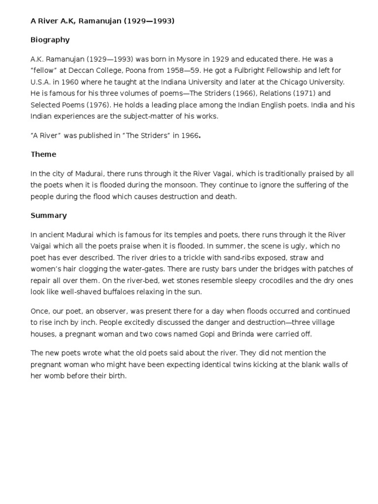 River | PDF | Flood | Poetry