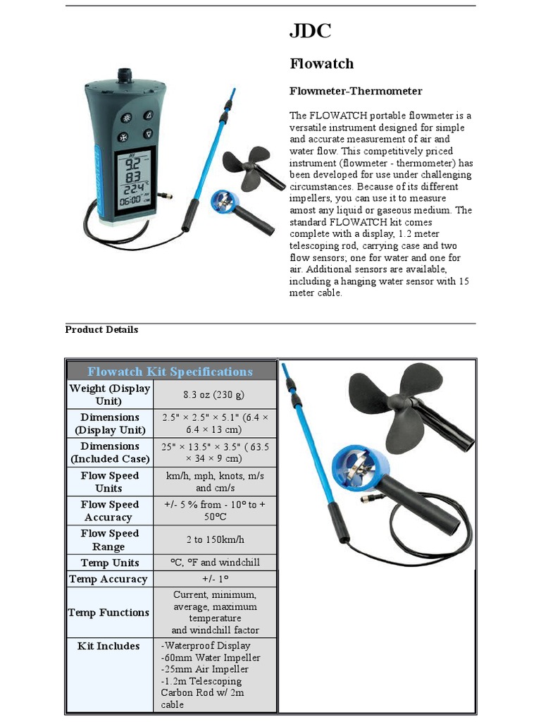 085692340119.jual - Murah - Alat Ukur Kecepatan Air - Current Meter Flowatch FL 03 | PDF | Flow ...