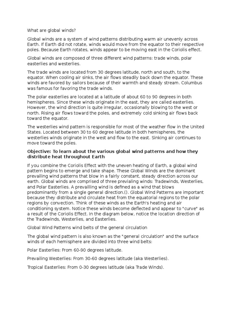 Global Winds | PDF | Wound | Atmospheric Circulation