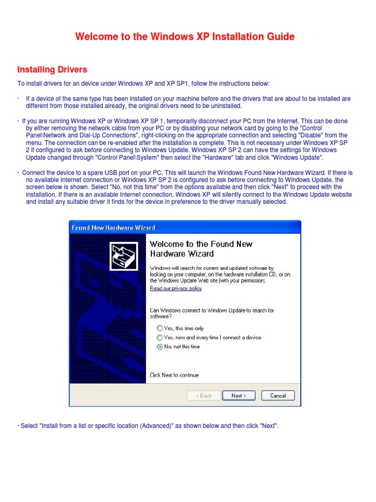 Windows XP Installation Guide PDF | PDF | Device Driver | Microsoft Windows