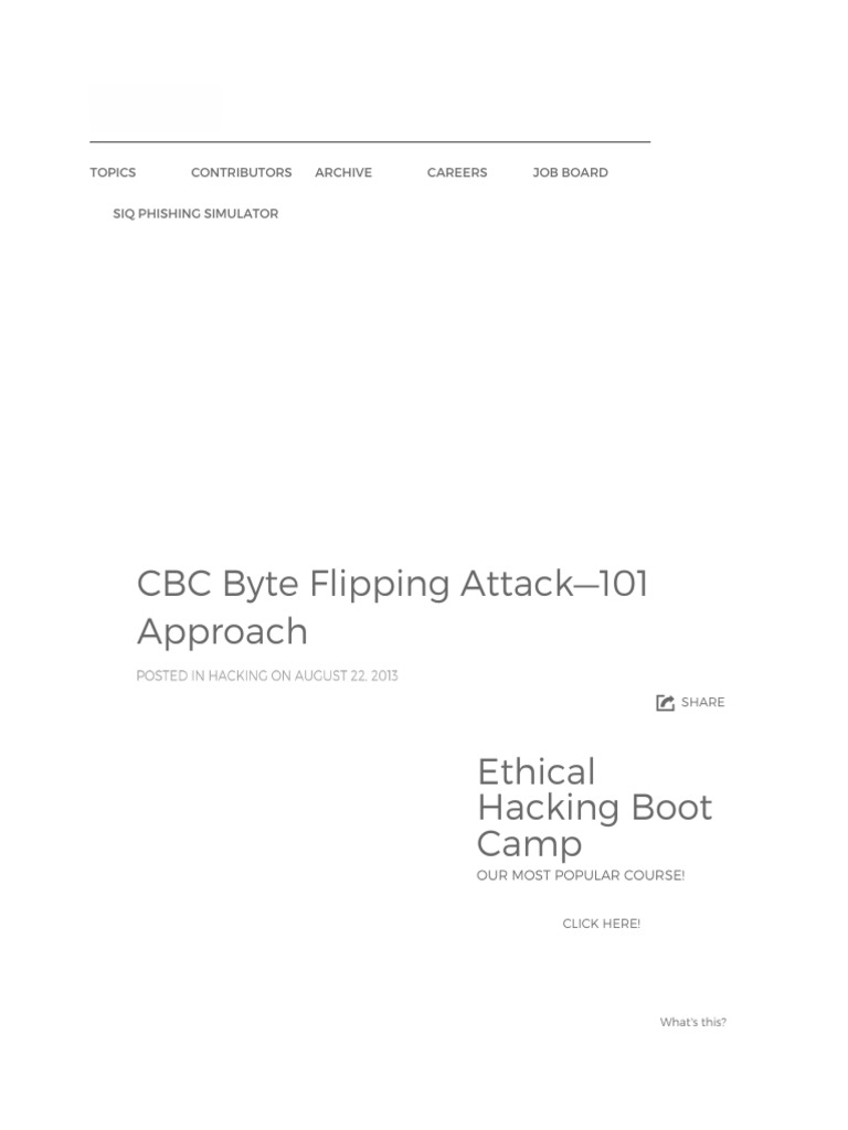 InfoSec Resources - CBC Byte Flipping Attack-101 Approach | PDF | Military Communications ...