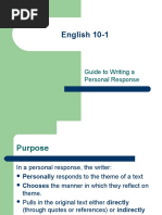 Crafting a Personal Response Essay | PDF | Thought | Feeling