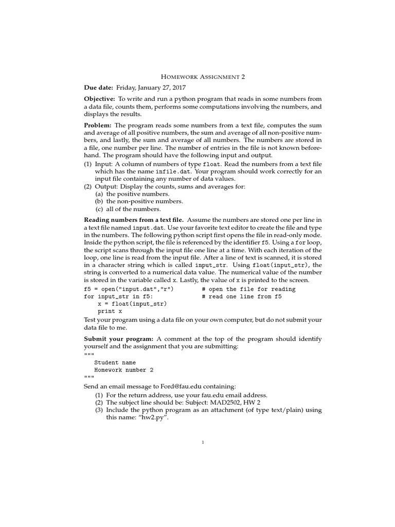 Due Date: Objective:: Omework Ssignment | PDF