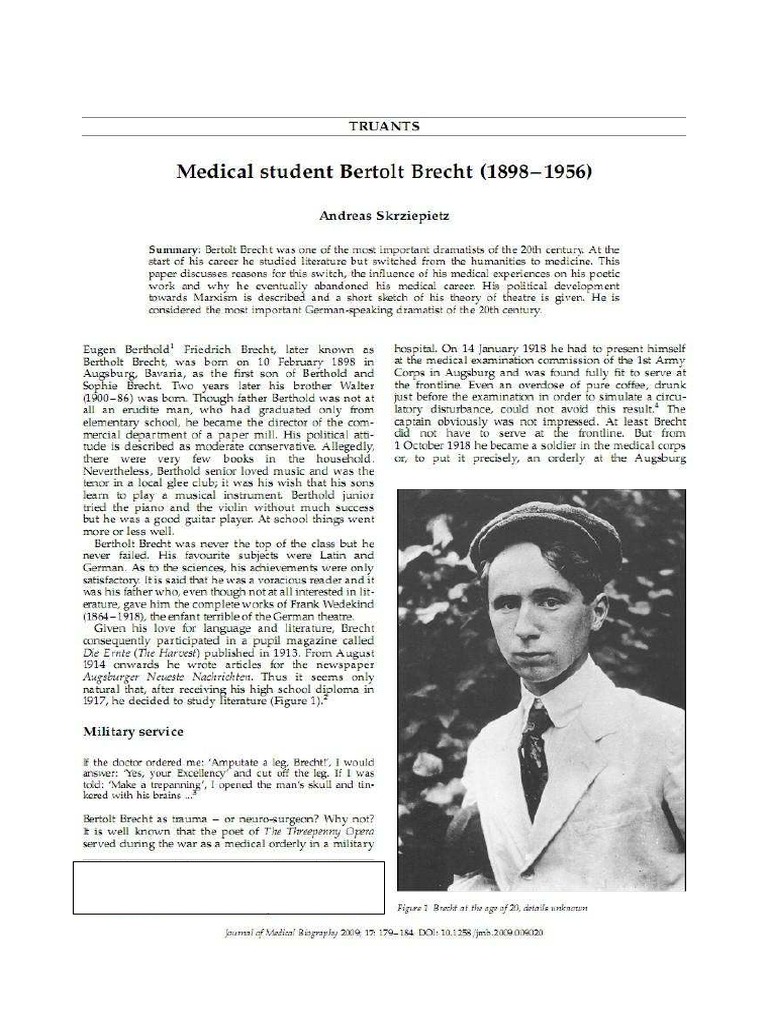 Medical Student Brecht and Baal | PDF