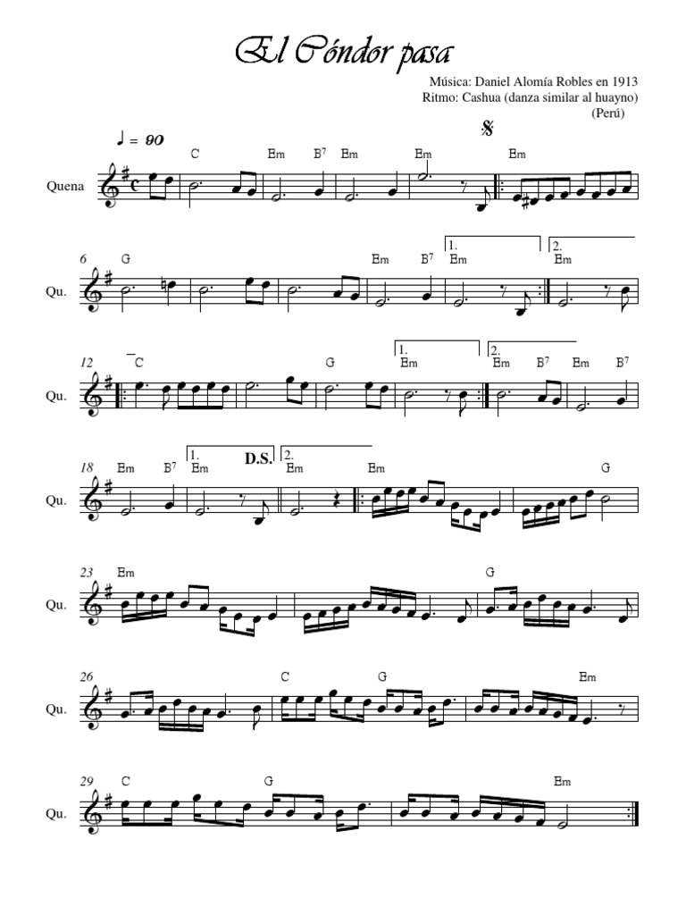 El Condor Pasa partitura completa | Grabaciones de canciones producidas ... El Condor Pasa partitura completa | Grabaciones de canciones producidas ...