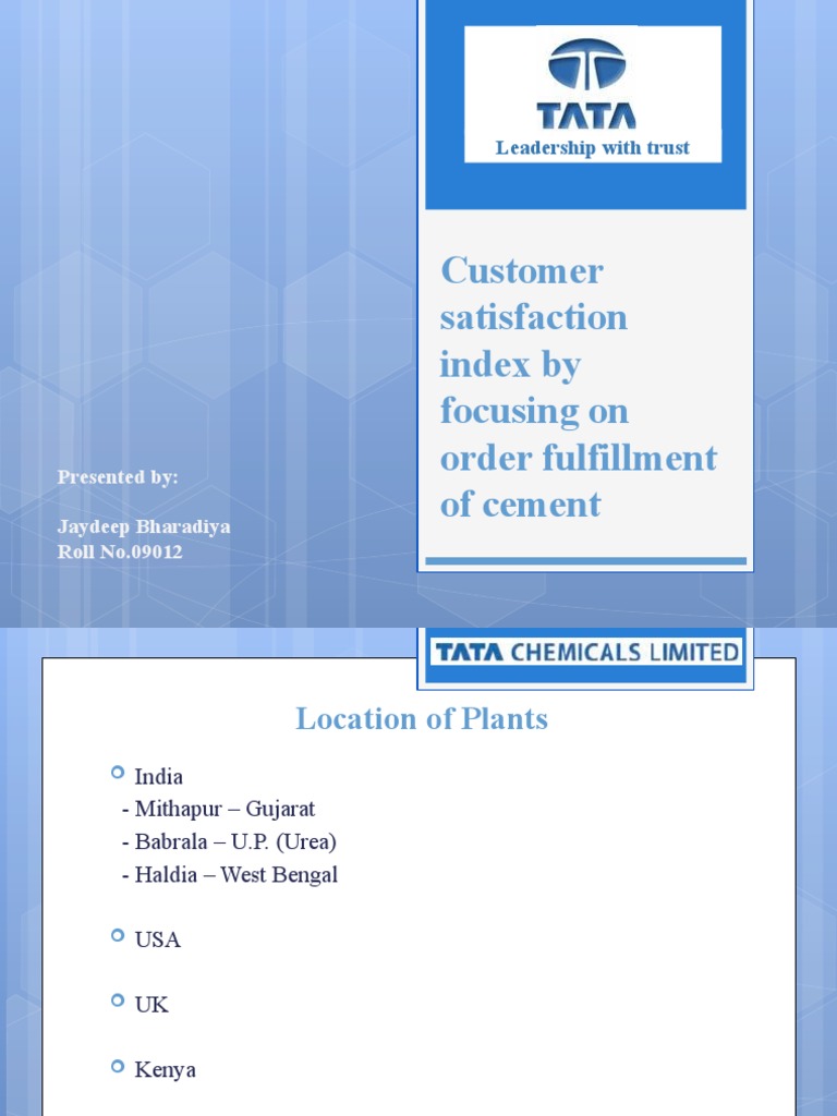 Customer Satisfaction Index by Focusing On Order Fulfillment | PDF ...