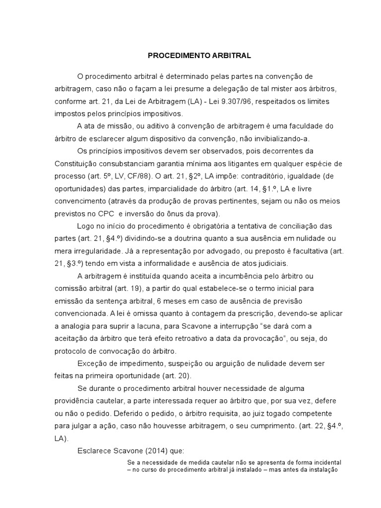 (Mediação) Procedimento Arbitral, Árbitros e Sentença Arbitral ... (Mediação) Procedimento Arbitral, Árbitros e Sentença Arbitral ...