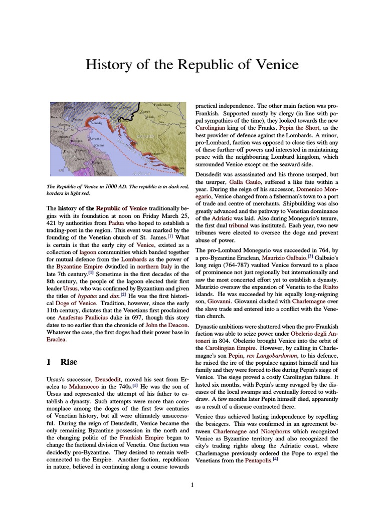 History of the Republic of Venice | Republic Of Venice | Byzantine Empire