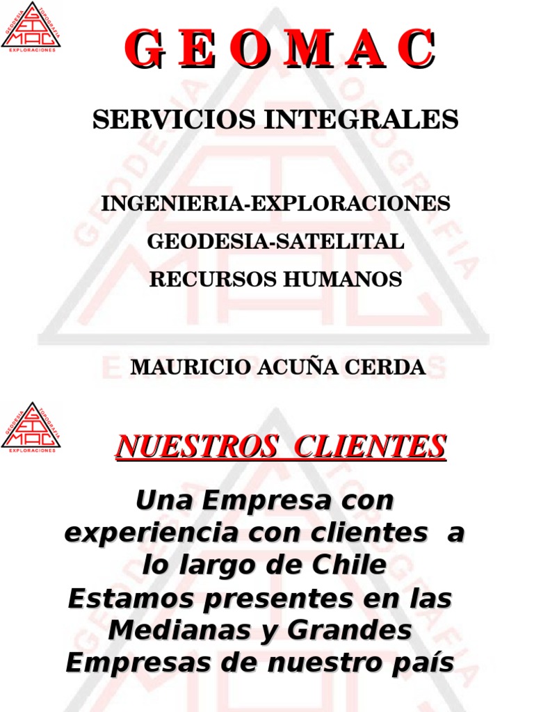 Presentacion Geomac | PDF | Topografía | Sistema de Posicionamiento Global