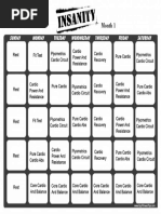 Insanity Workout Calendar Month 1 PDF | PDF