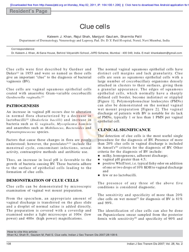 Clue Cell | PDF | Clinical Medicine | Medicine