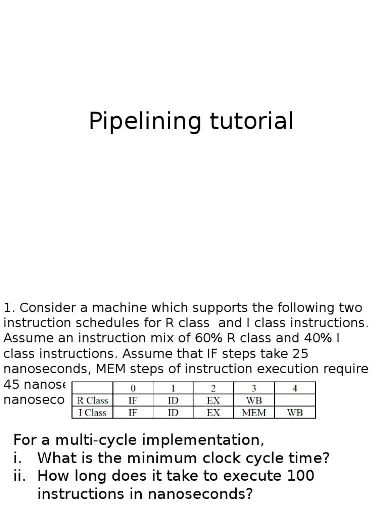 Pipelining Tutorial | PDF | Instruction Set | Central Processing Unit