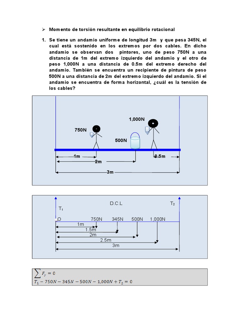 Ejercicios de Momento Rotacional | PDF