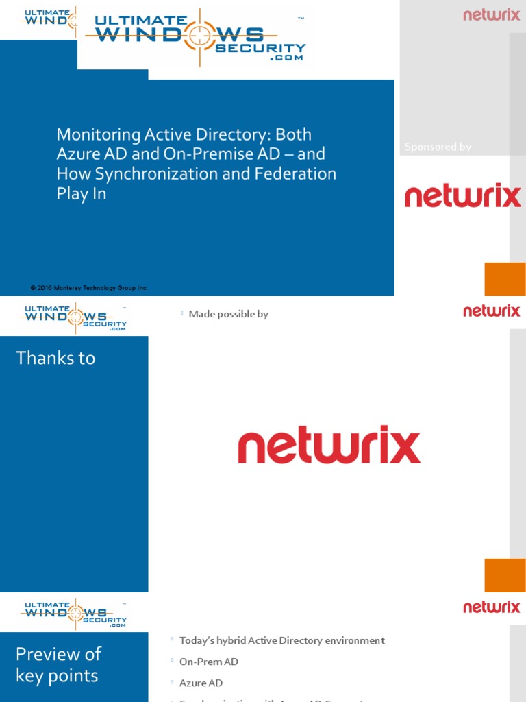 2016 11 17.UWS WebinarSlides | PDF | Active Directory | Cloud Computing