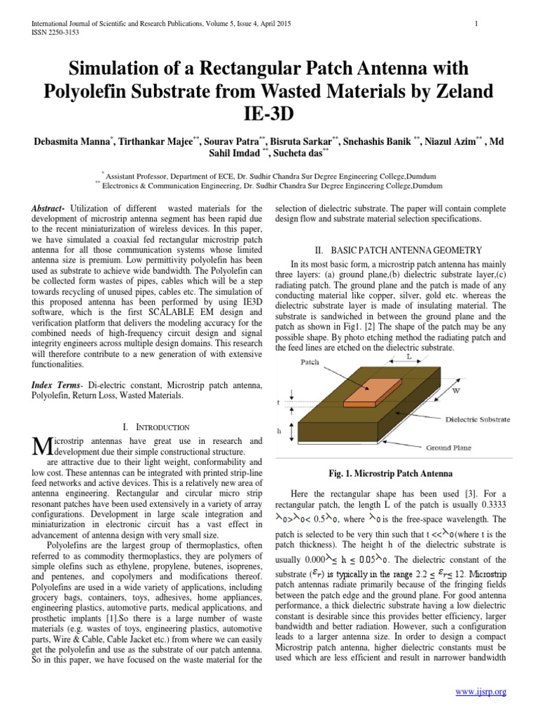 Antenna Design Using Recycled Materials | PDF | Antenna (Radio ...