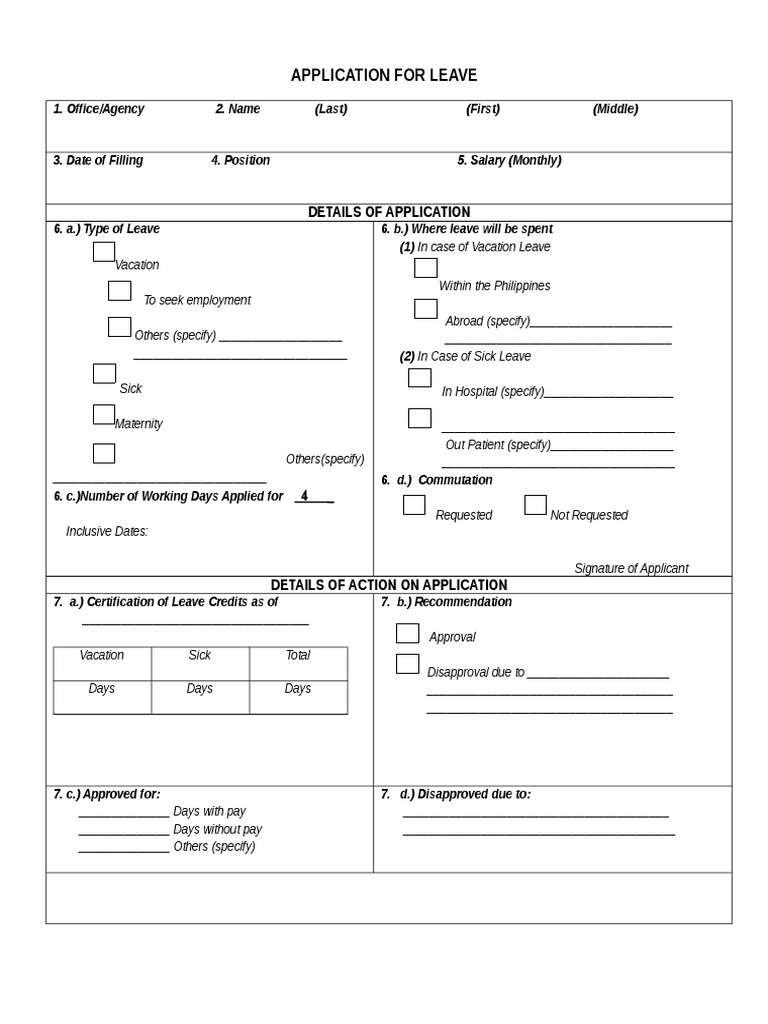 Form 6 - Leave Form | PDF