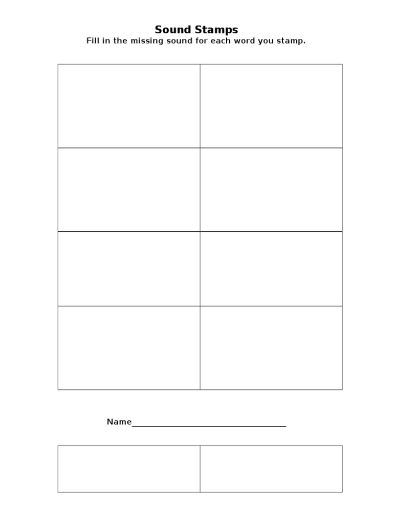 Sound Stamps Activity Worksheet | PDF