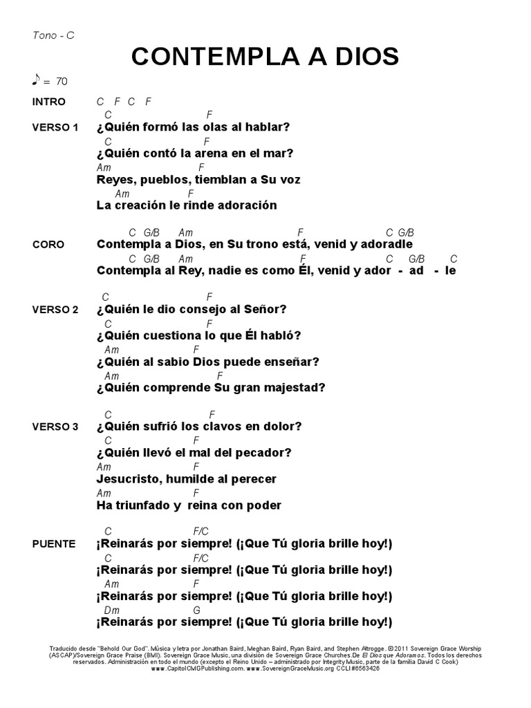 Contempla A Dios - Guitarra | PDF | Creencia religiosa y doctrina | Religión y creencia