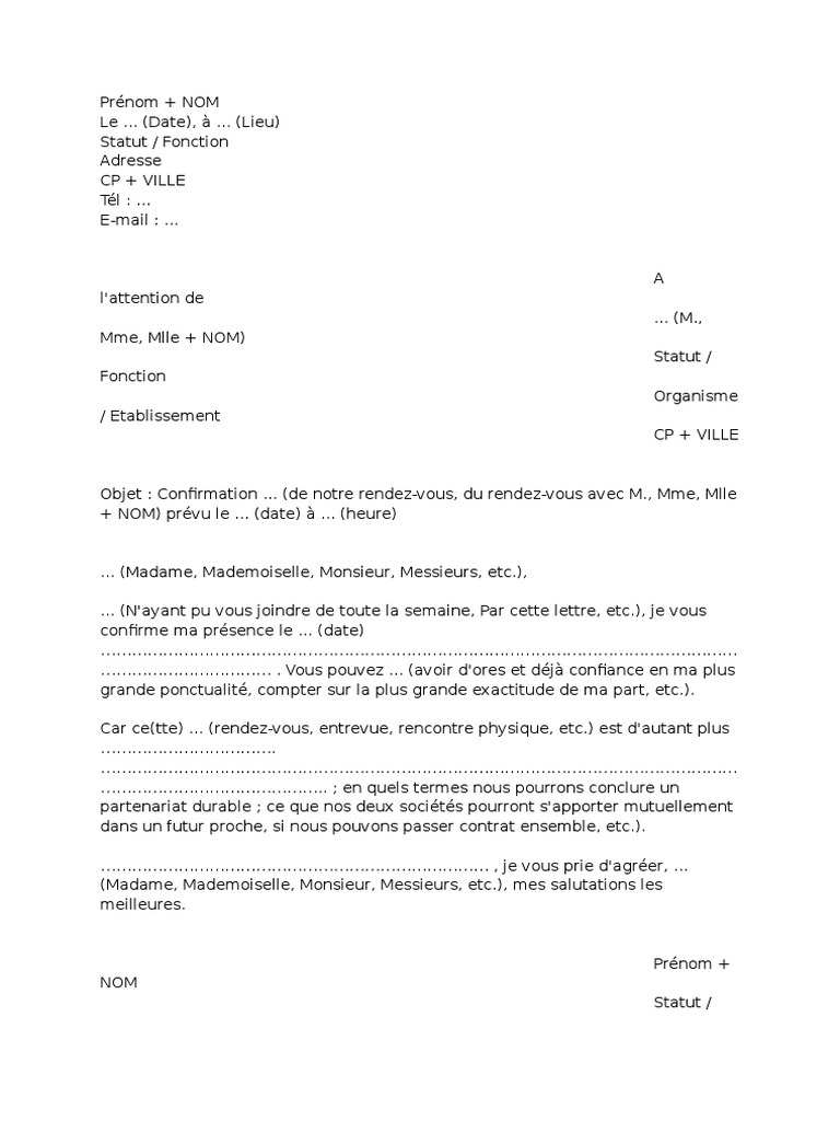 Ntroduire 63+ imagen formule de politesse confirmer un rendez-vous - fr ... Ntroduire 63+ imagen formule de politesse confirmer un rendez-vous - fr ...