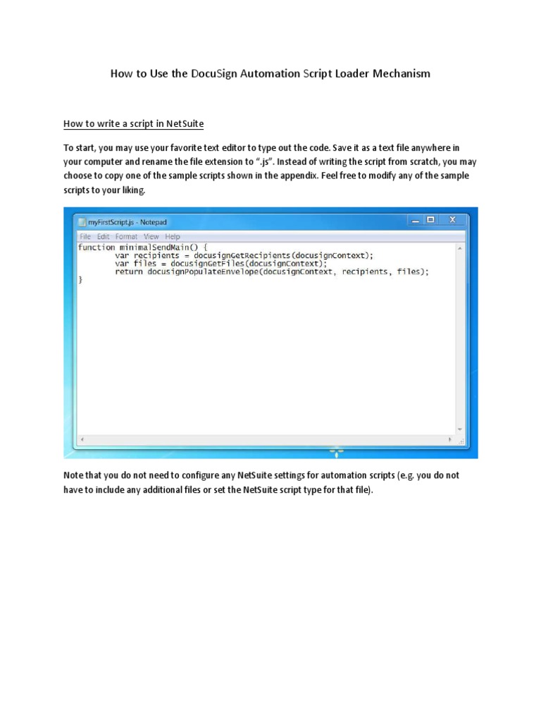 DocuSign Automation Script Loader Howto | PDF | Parameter (Computer Programming) | String ...