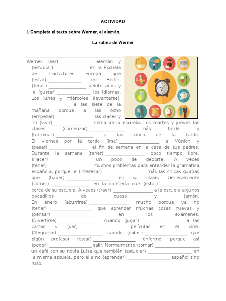 Texto en Presente para Completar | PDF