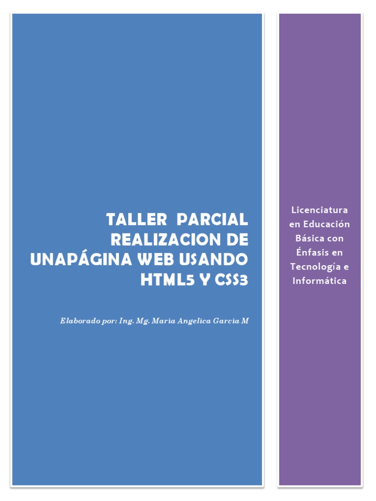 Taller Practico Creacion de Sitios Web Usando Html5 y Css | PDF ...