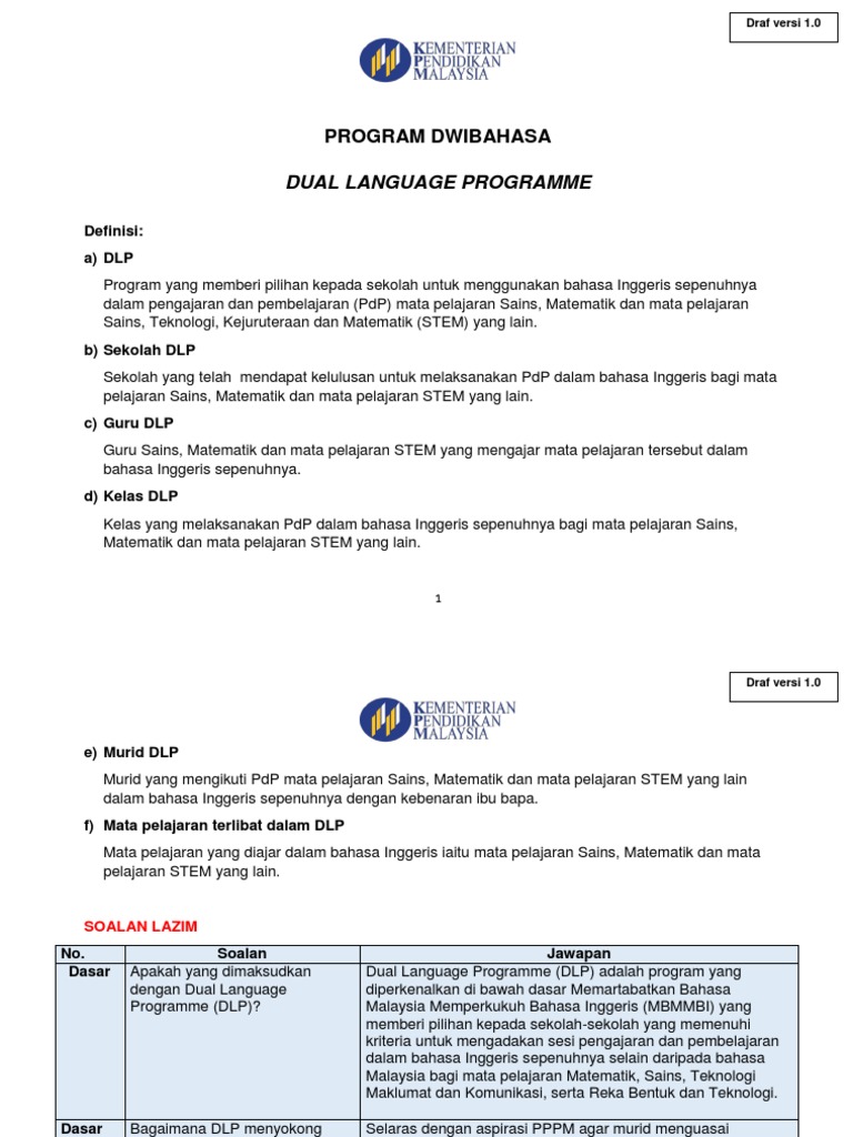 Dual Language Program - MBMMBI | PDF