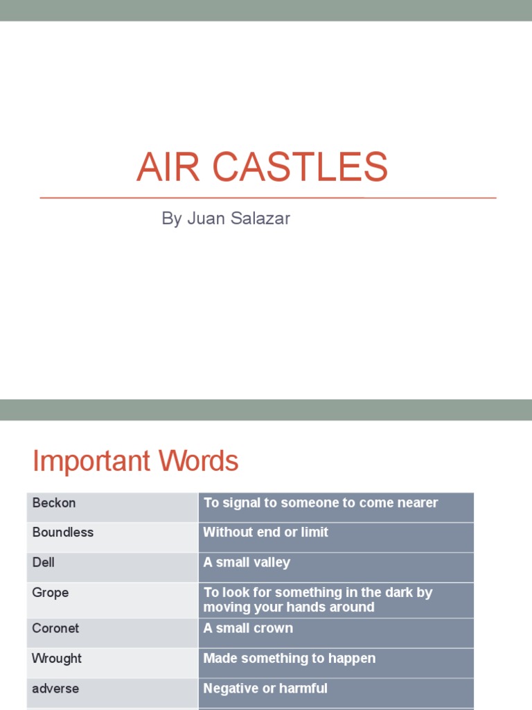 Air Castles | Poetry | Reading Comprehension