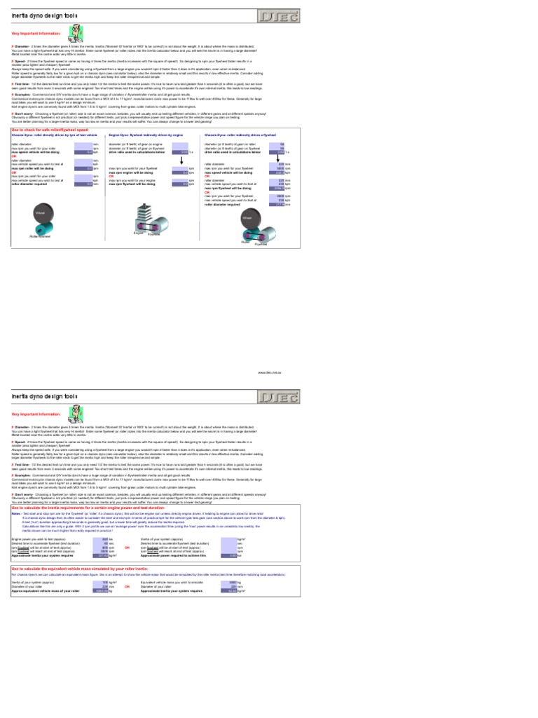Inertia Dyno Design Tool Ver3 | PDF | Gear | Inertia