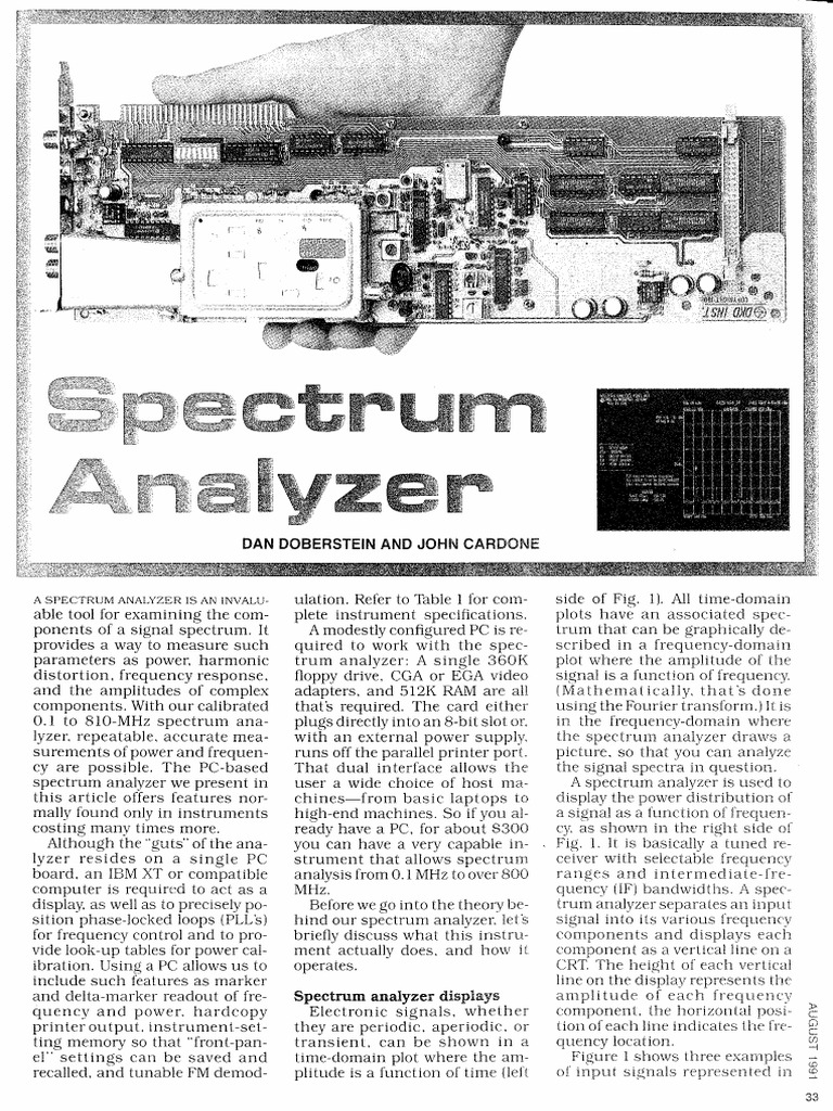 Spectrum Analyzer Pdf Pdf Analog To Digital Converter Electronic