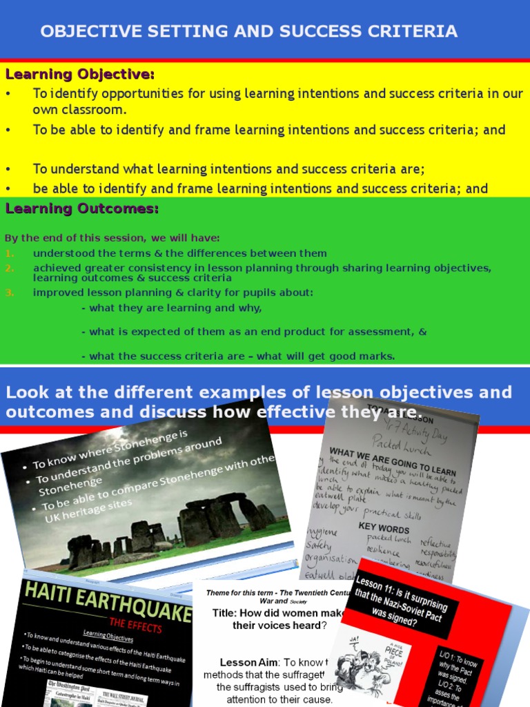 Objective Setting and Success Criteria | PDF | Lesson Plan | Leadership