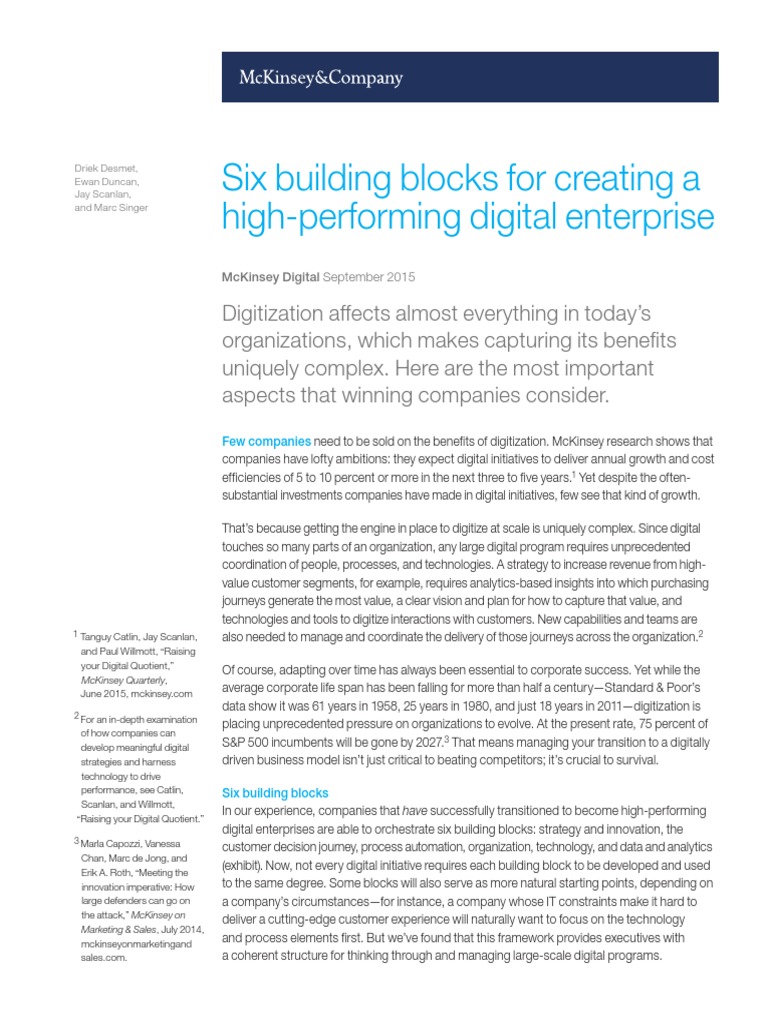 Six Building Blocks For Creating A High-Performing Digital Enterprise ...