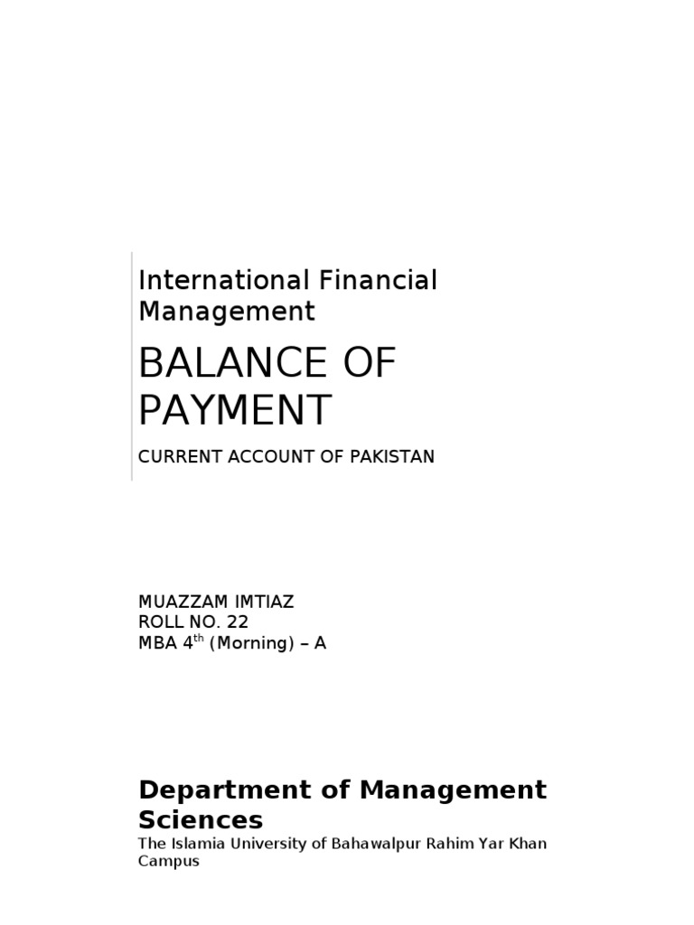 Balance of Payment | Download Free PDF | Current Account | Balance Of ...