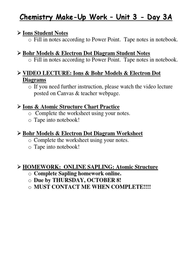 MakeUp Work Cover Sheet Unit 3 Day 3 | PDF