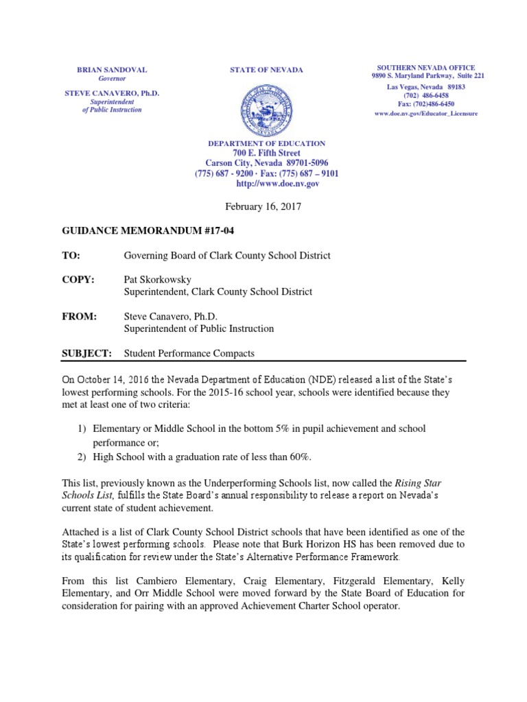 Clark Memo | PDF | Nevada | Clark County, Nevada