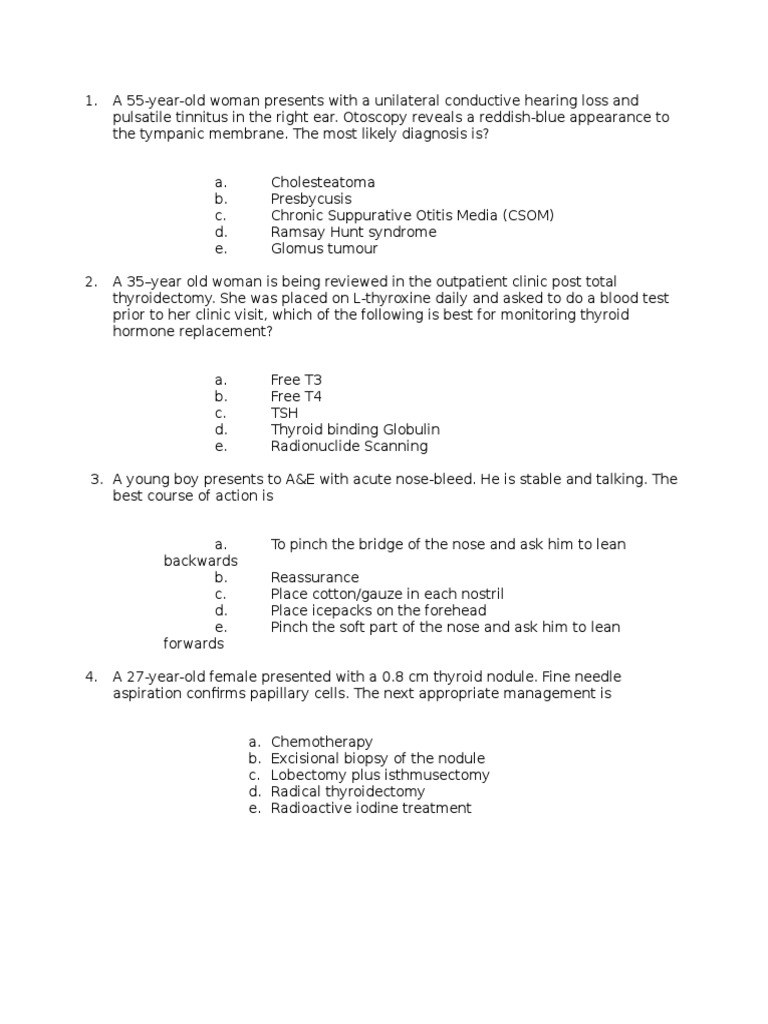 ENT Paper 3 | Download Free PDF | Thyroid | Adenoma