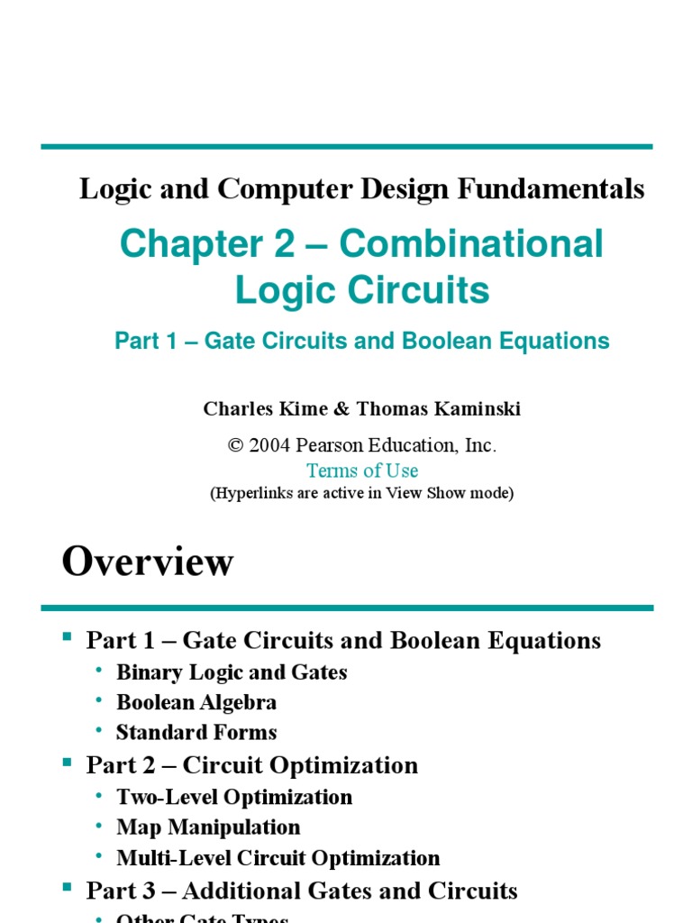 LCDF3 Chap 02 P1 New | PDF | Logic Gate | Boolean Algebra