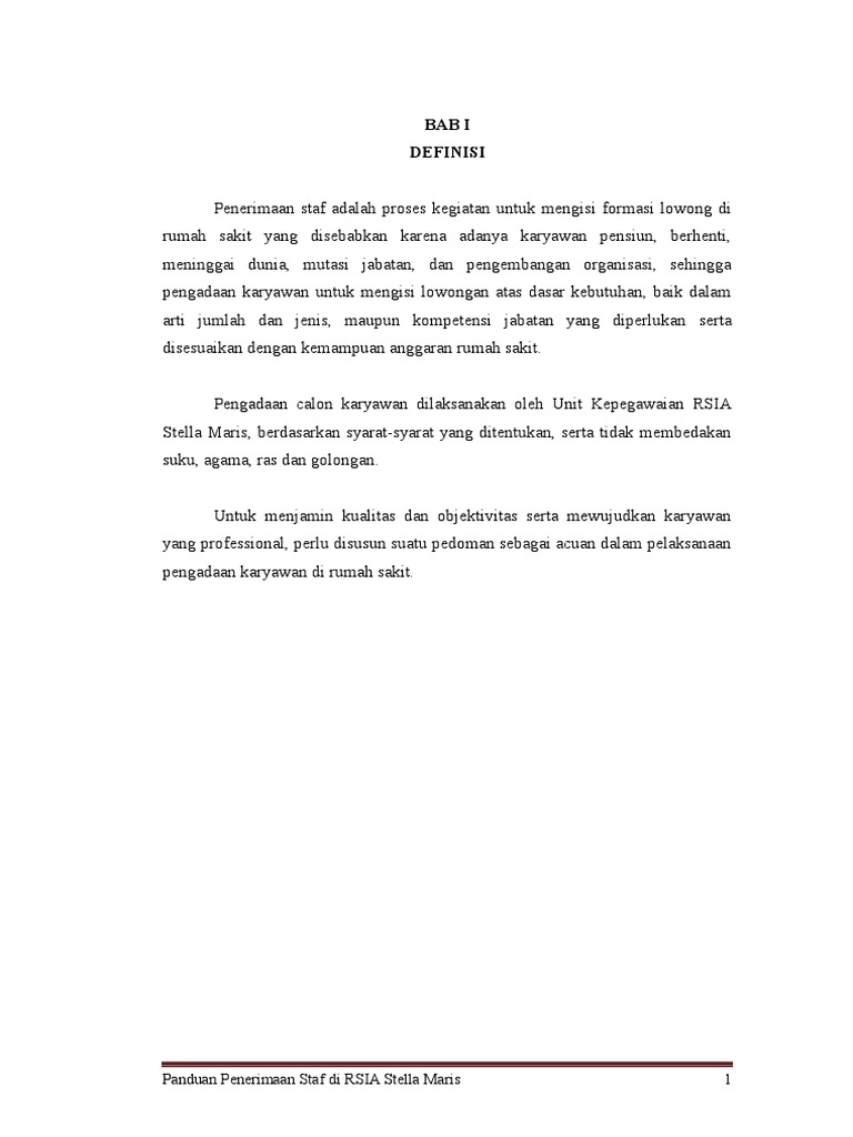 Isi Panduan Penerimaan Staf | PDF