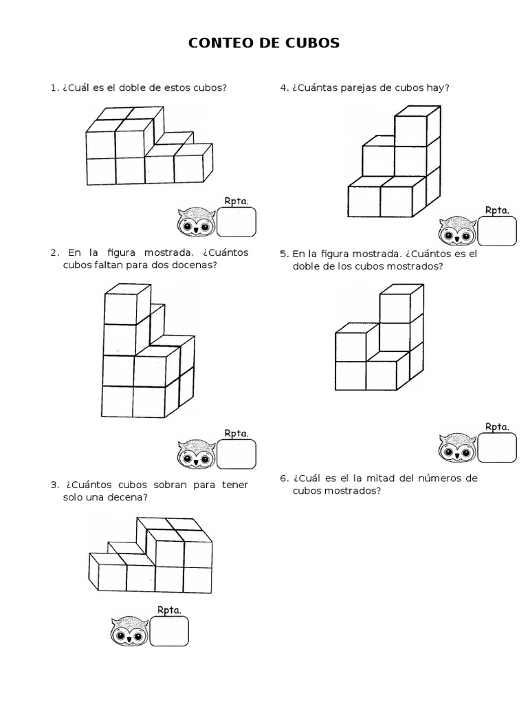 Conteo de Cubos para Primaria | PDF