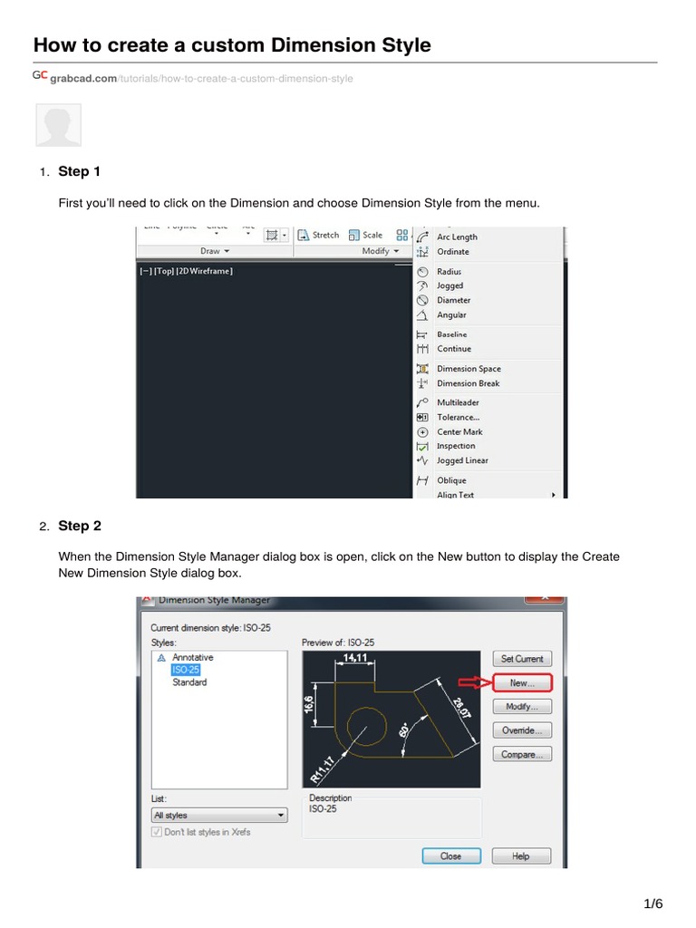 How To Create A Custom Dimension Style-Autocad PDF | PDF