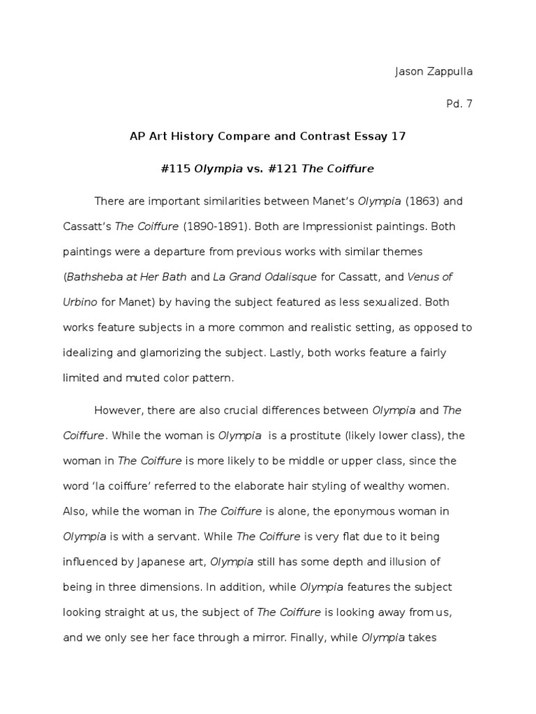 Ap Art History Compare and Contrast Essay 17 | PDF