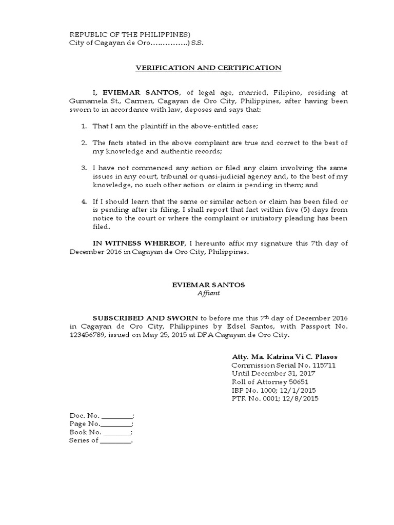 Verification and Certification Document | PDF