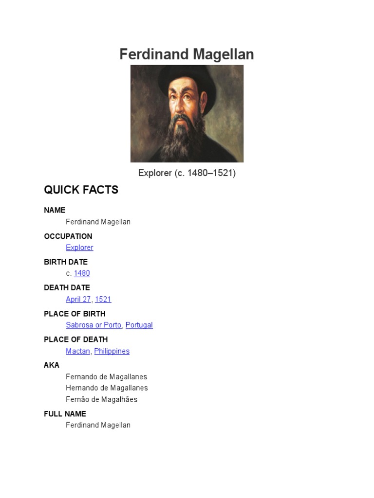 Ferdinand Magellan | PDF | Francisco Pizarro | Hernán Cortés