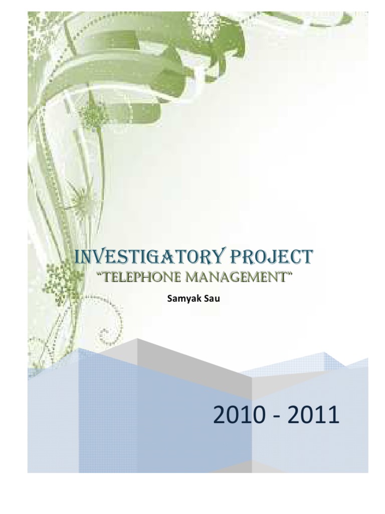 Computer Investigatory Report On Telephone Management | PDF